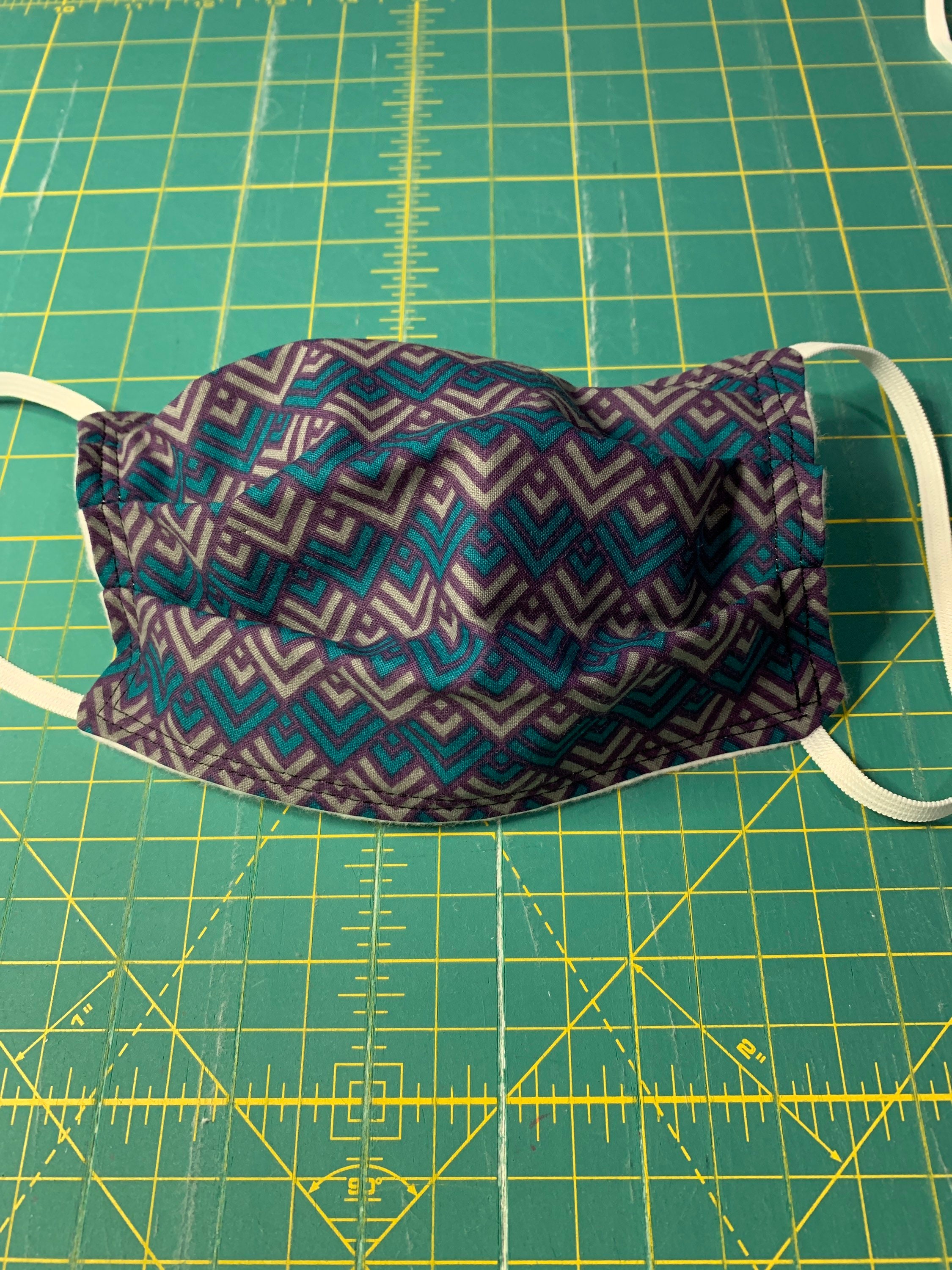 Face Mask Grey and Purple Chevron