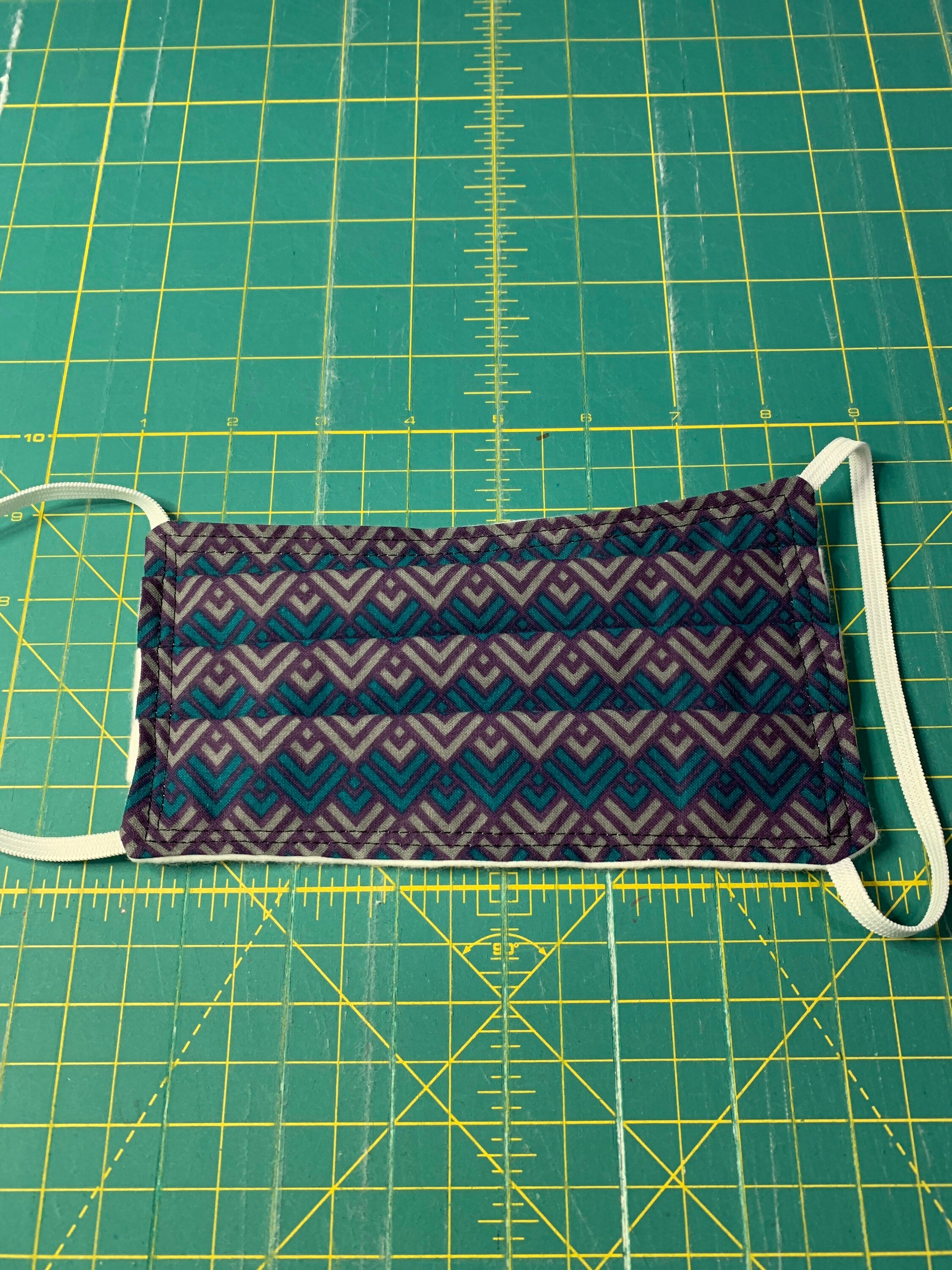 Face Mask Grey and Purple Chevron