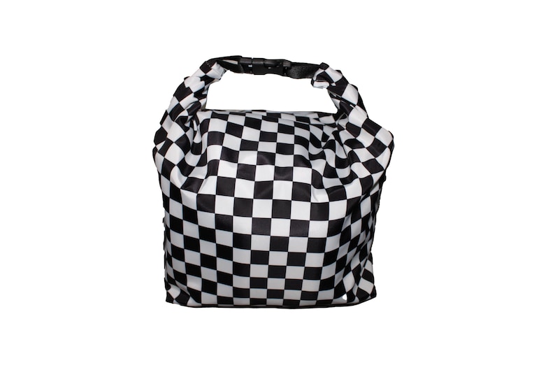The Roll Down Bag Black and White Checks - Etsy