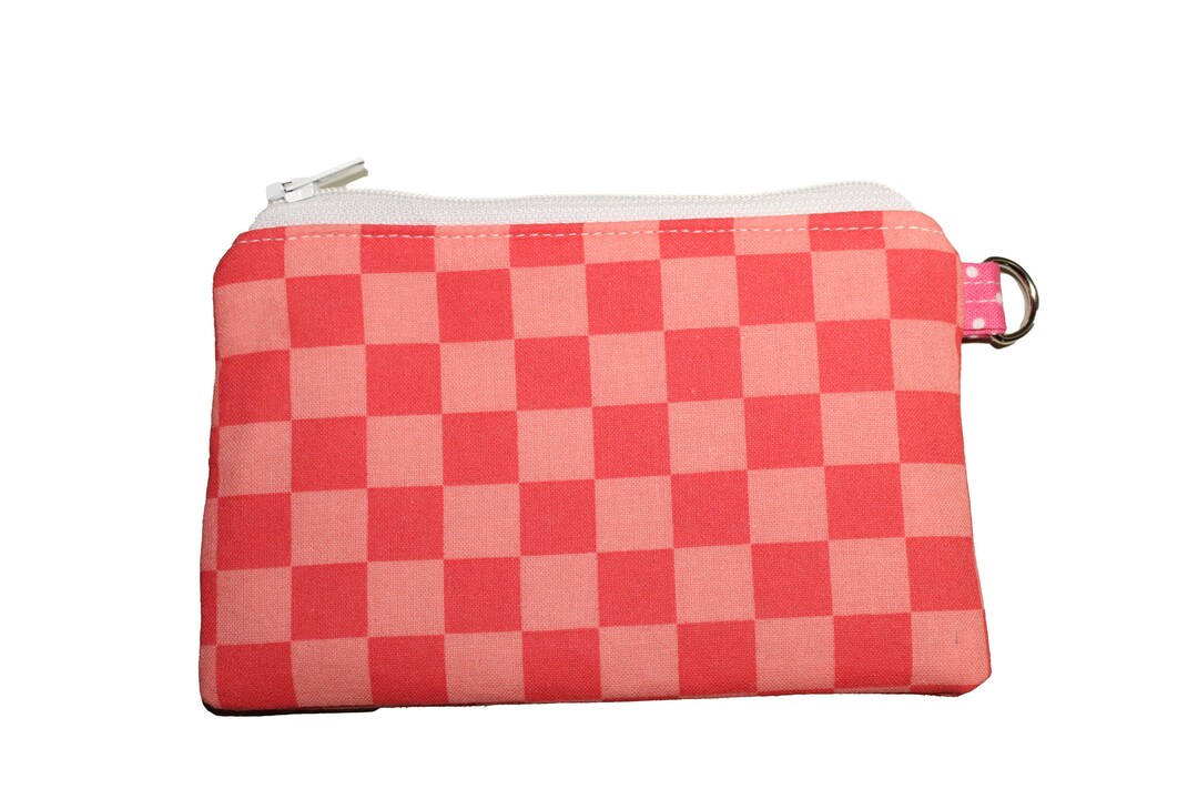 Pink Checkered Coin Purse - Etsy