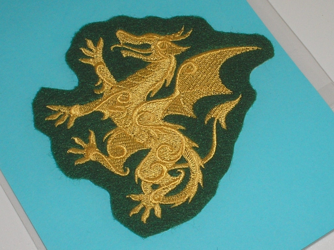 Embroidered Dragon Patch Sew or Glue on or Iron on Renaissance Castle ...