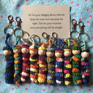 Worry Worm Keyring - Handmade in the North East - Crochet Lovers ...