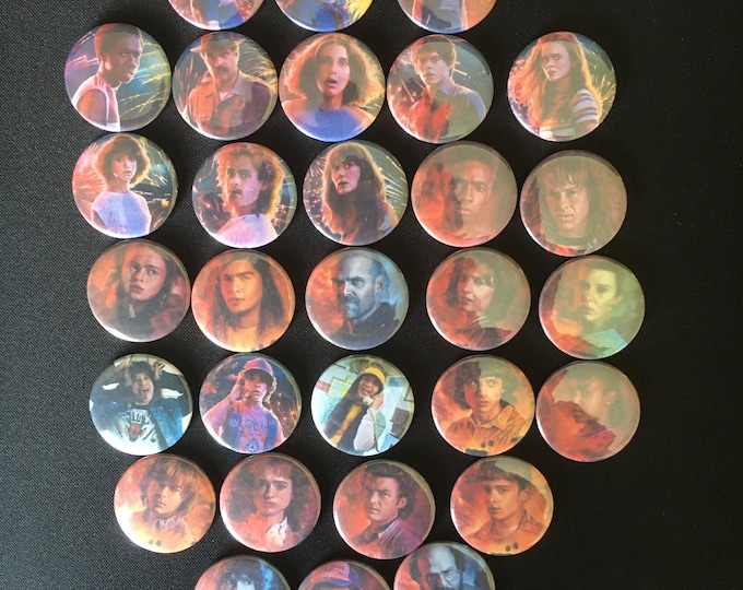 Stranger Things! Button Badges! Pin Badges! 25mm! 38mm! Eddie! Eleven ...