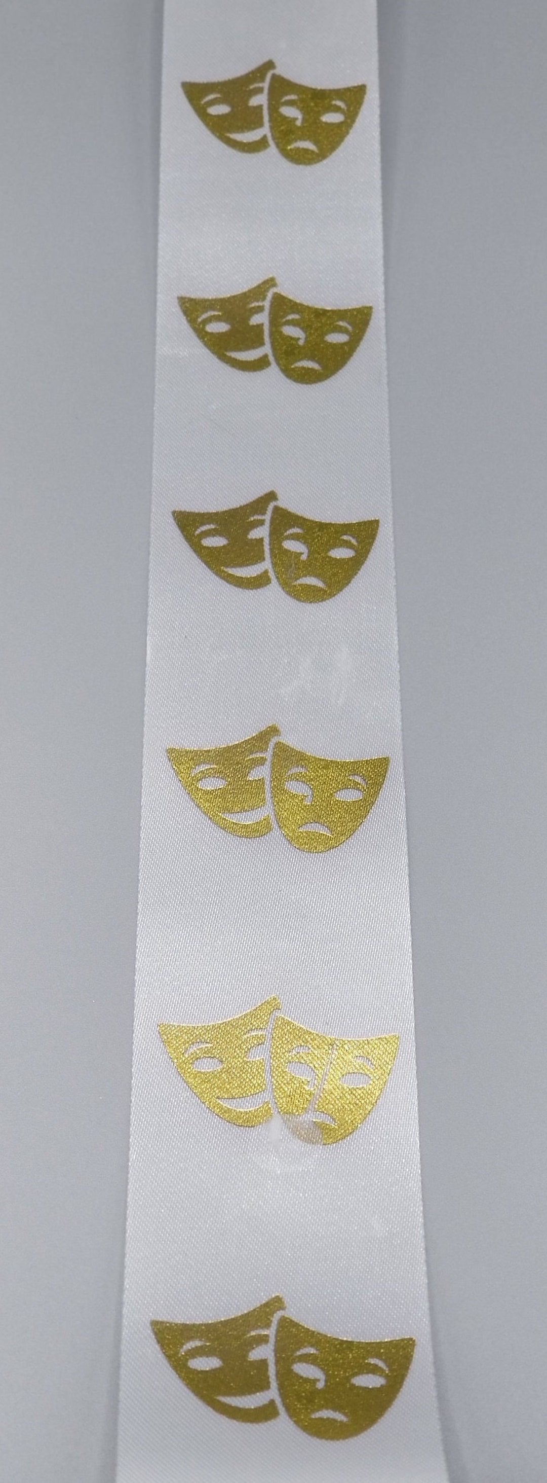 Theater or Drama Mask ON White Ribbon Background Homecoming Ribbons - Etsy