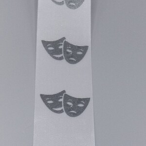 Theater or Drama Mask ON White Ribbon Background Homecoming Ribbons - Etsy