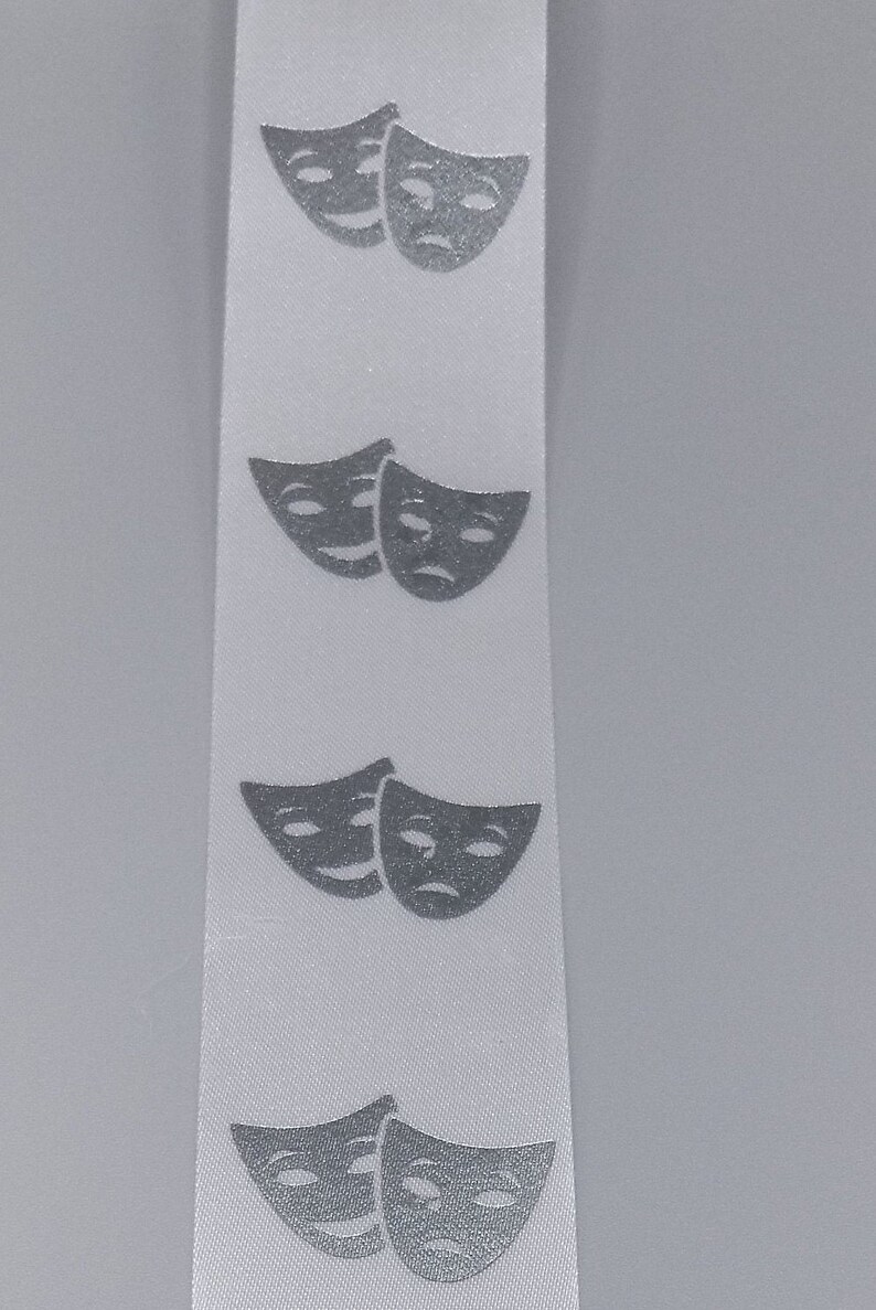 Theater or Drama Mask ON white ribbon background Homecoming | Etsy