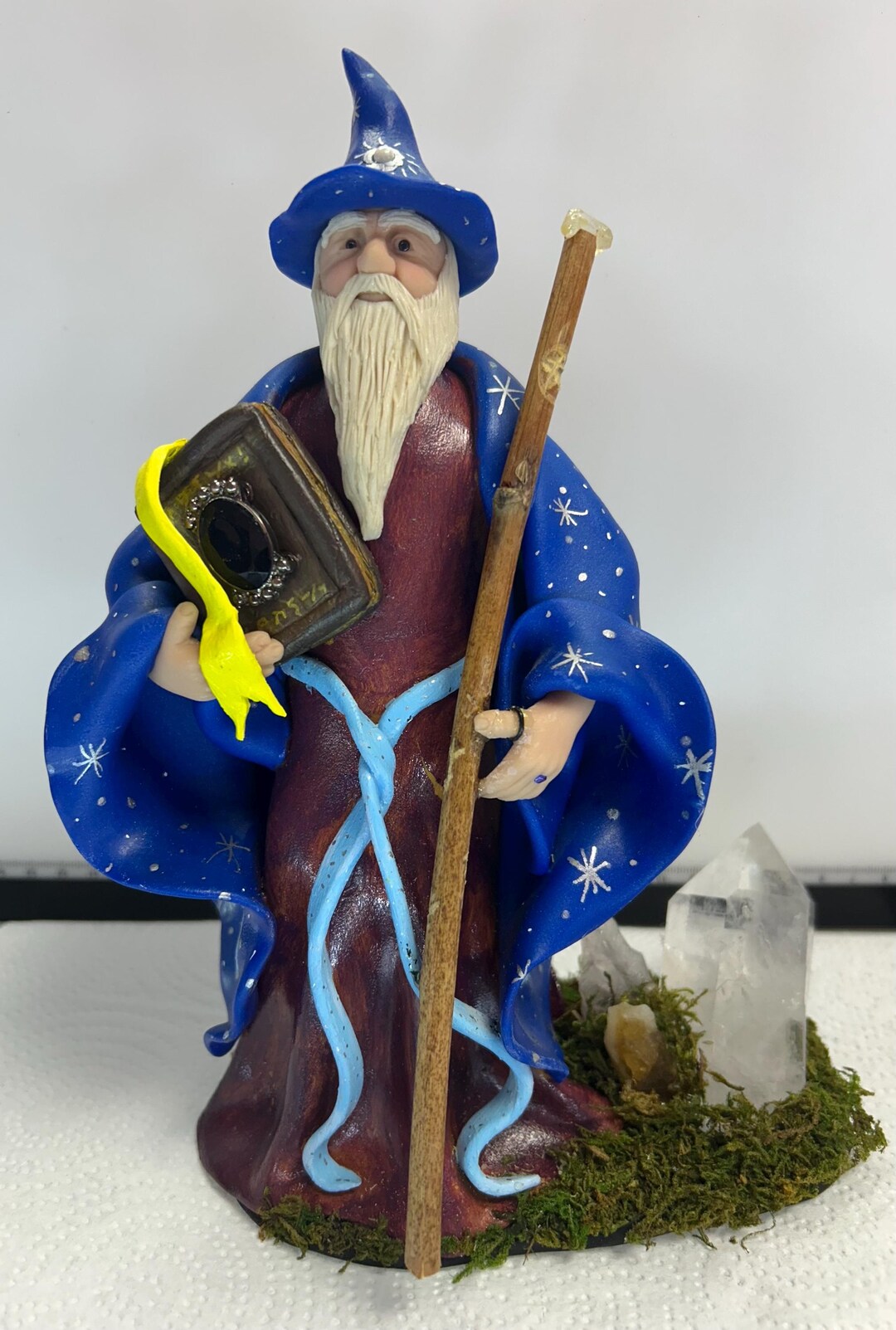 Handmade Altered Fantasy Magical Wizard Sorcerer Figurine With Spell ...