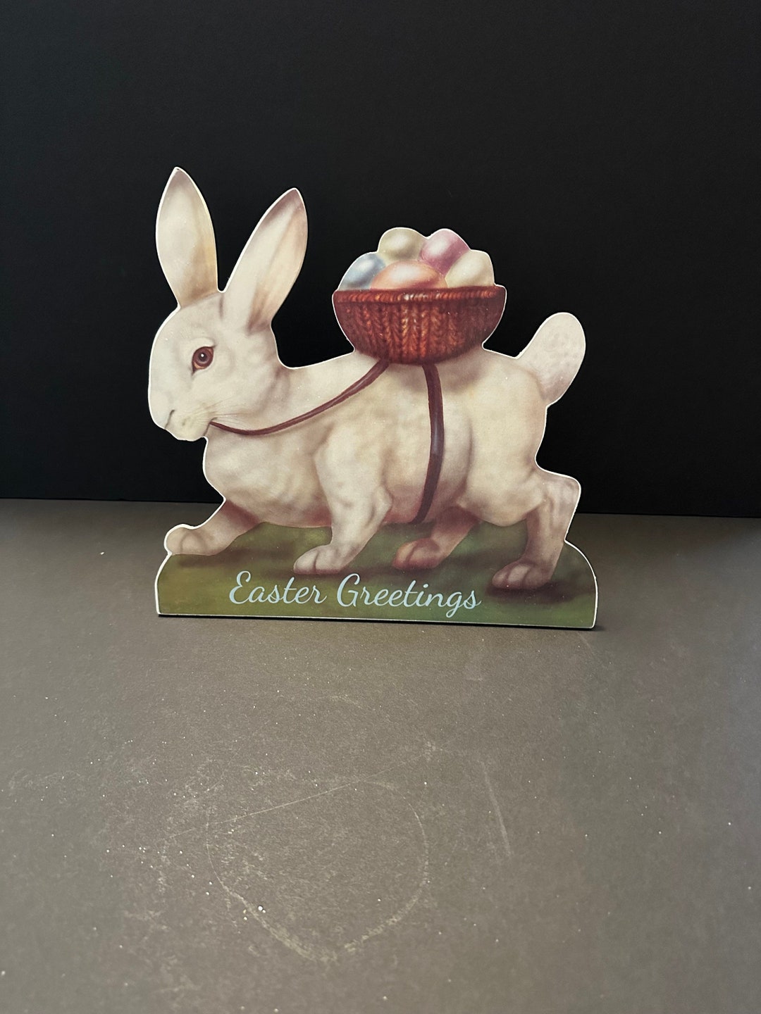 Large Easter Bunny Delivering Easter Eggs, Rabbit Easter Greetings ...