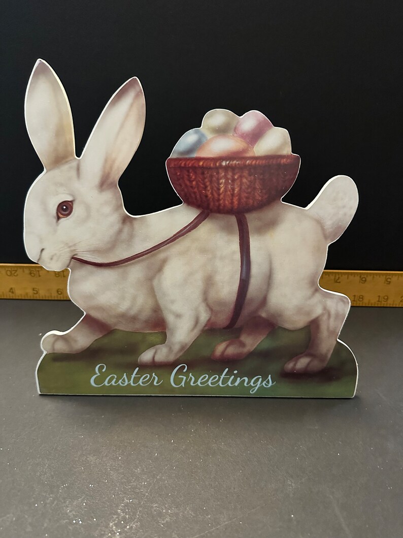 Large Easter Bunny Delivering Easter Eggs, Rabbit Easter Greetings ...