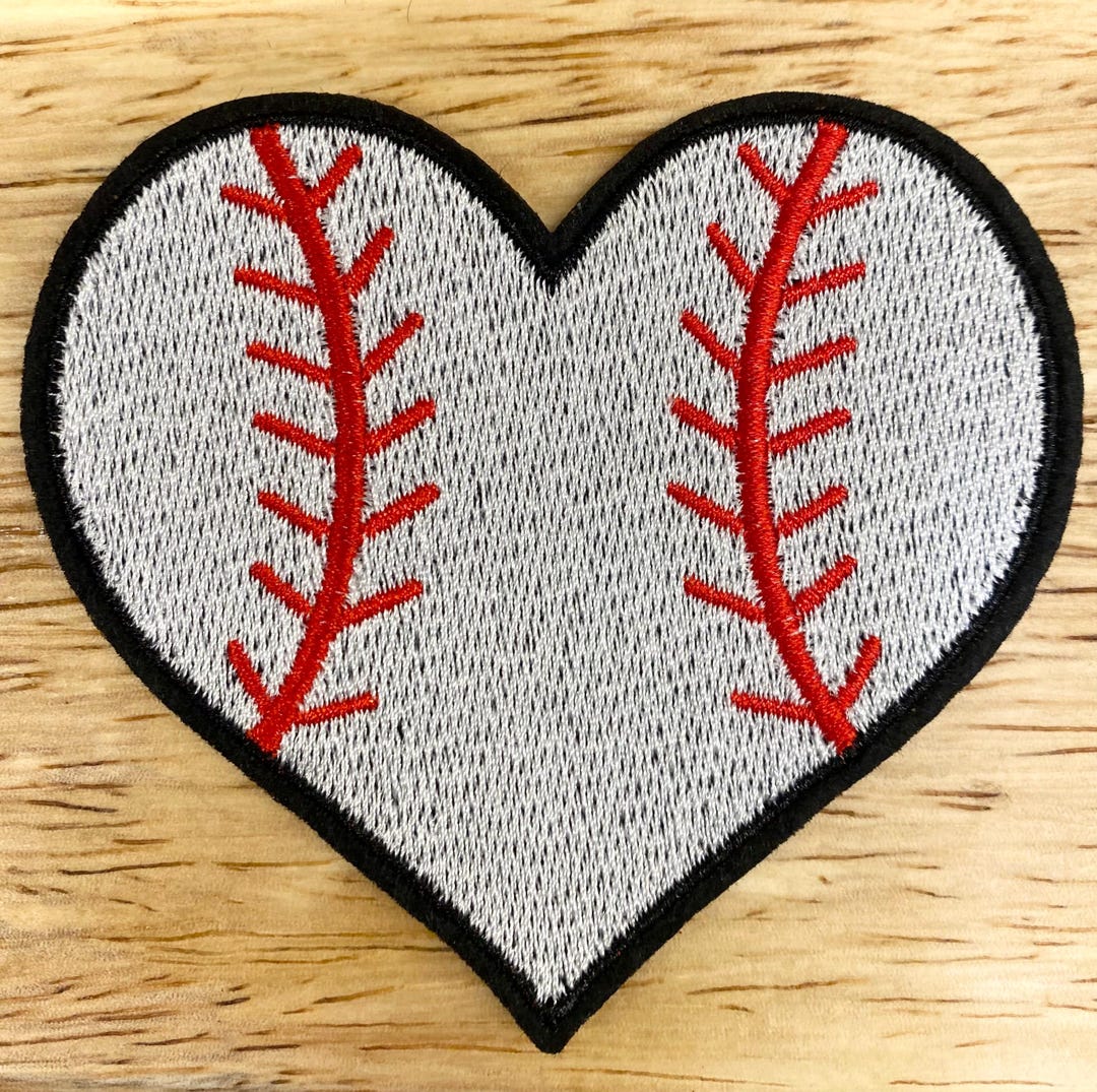 Baseball Heart Iron on Patch/ Sports Patch/ Trucker Hat Patch/ Sports ...