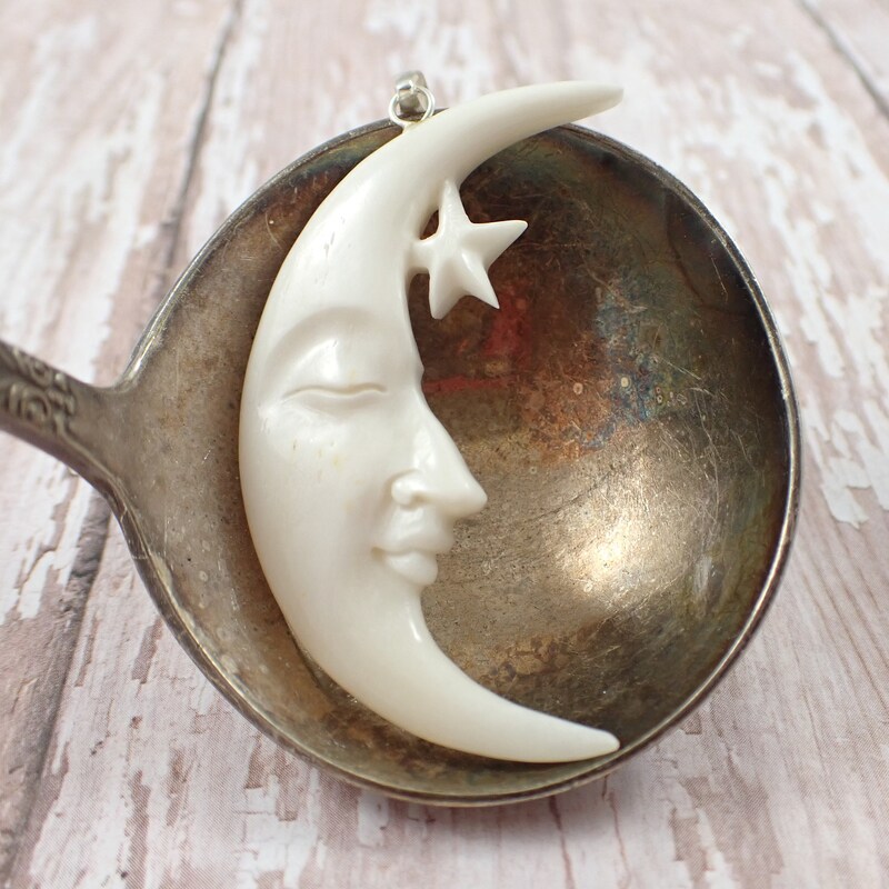 Carved Moon Face - Etsy