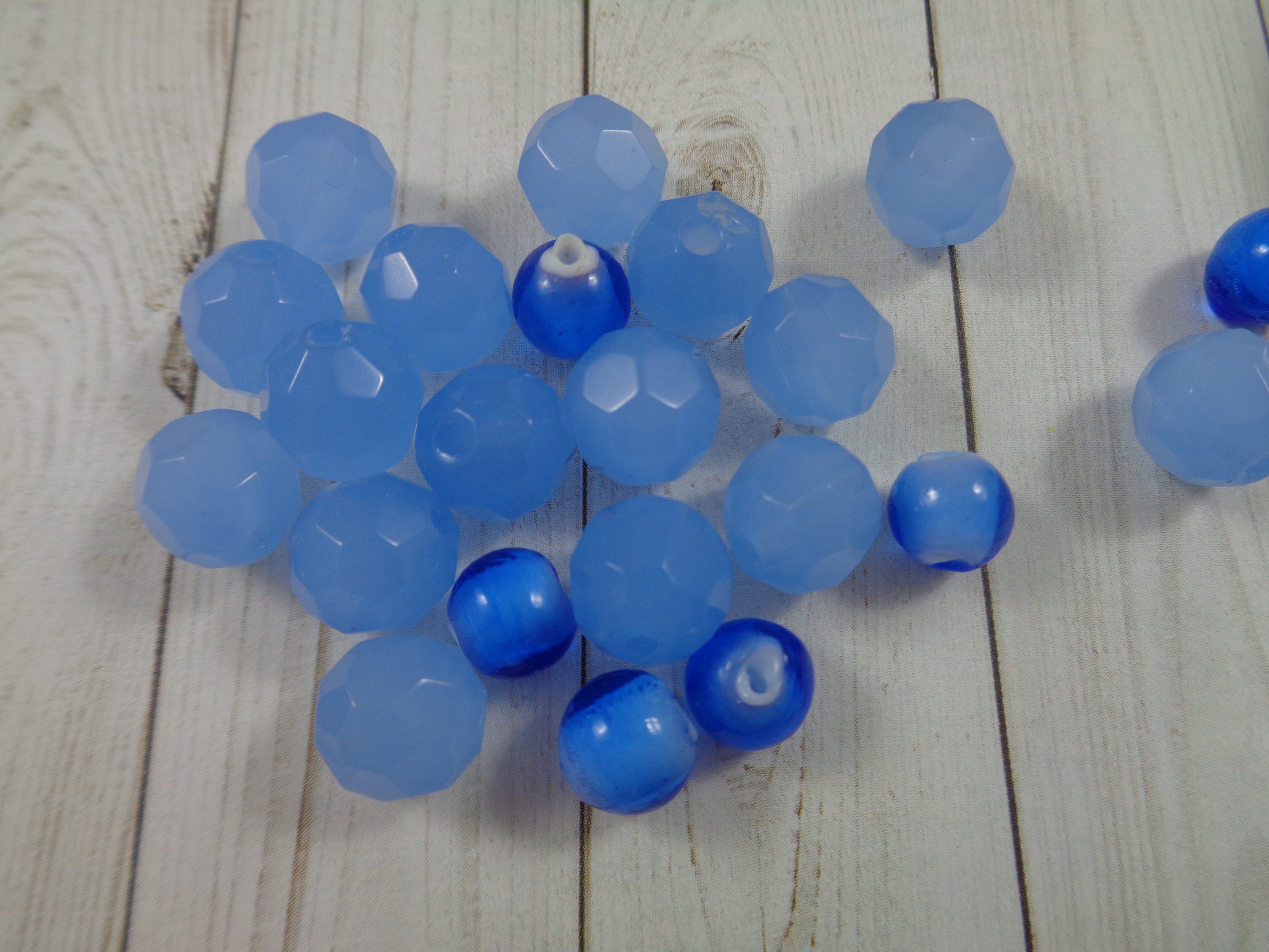 47 Assorted Blue Glass Beads Variety Set Bead Mix Light Blue | Etsy