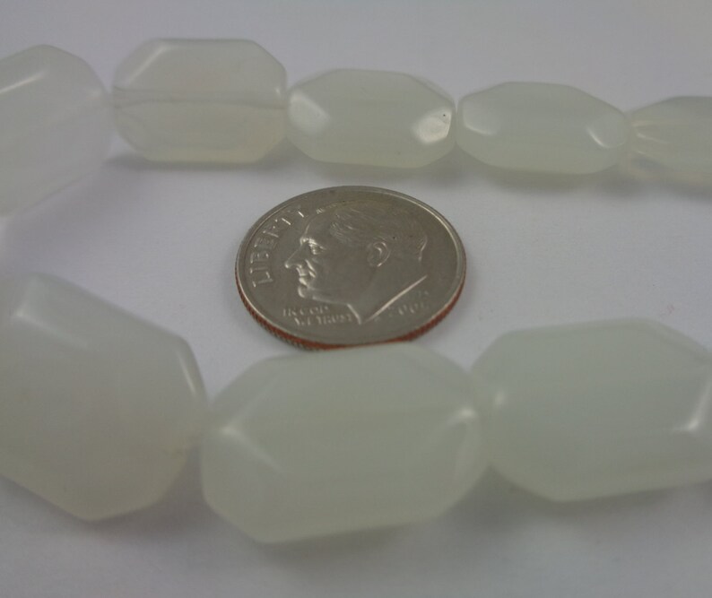 6 Beautiful Milky White Opaque Flat 16x12mm Rectangle Glass - Etsy