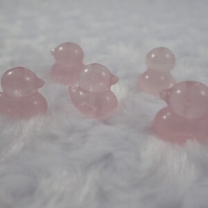Mini Natural Rose Quartz Rubber Duck Crystal Bead - Light Pink Little ...