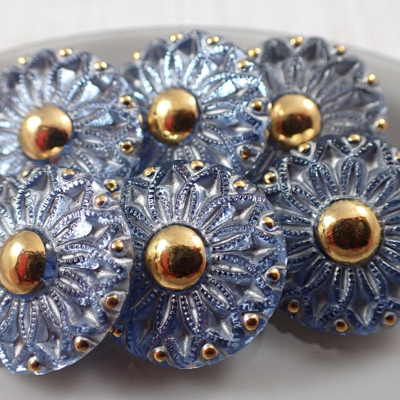 Blue Glass Buttons - Etsy