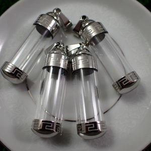 High Quality Fillable Glass Pendant Stainless Steel Glass Cylinder 1.5 ...