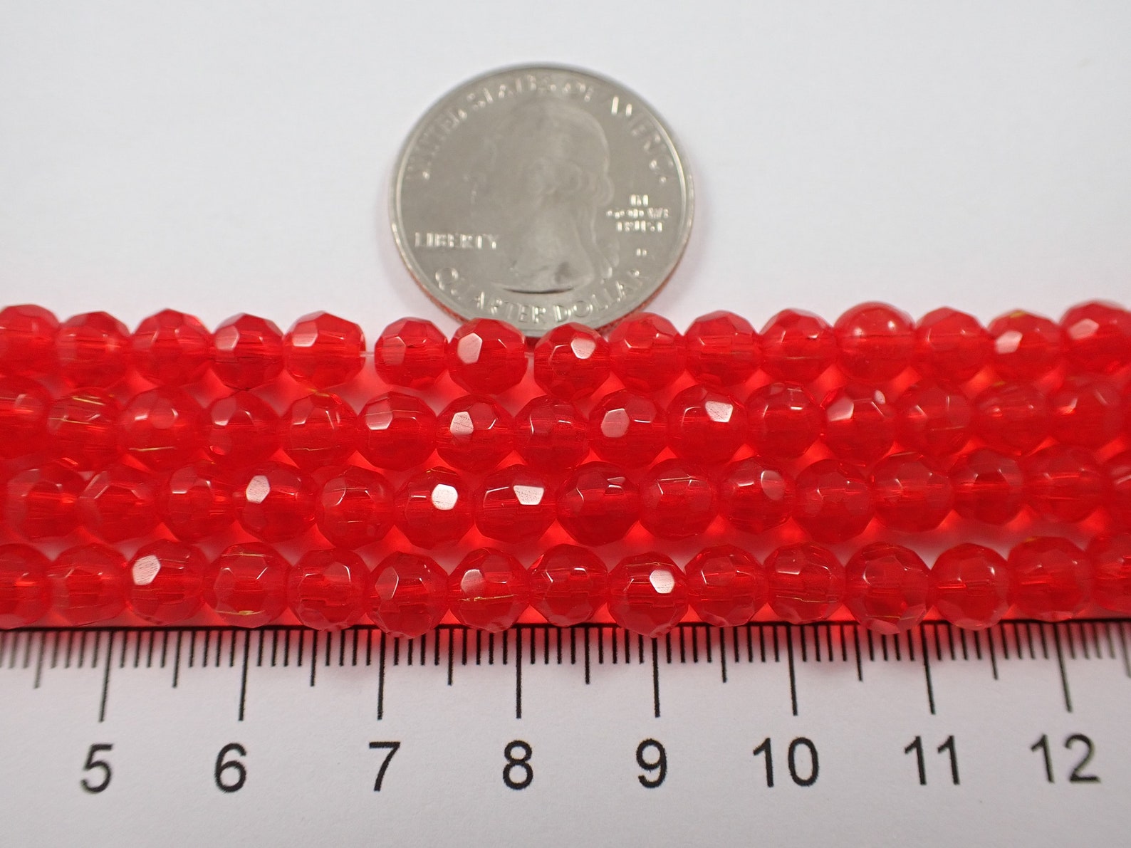 56 Pcs Bright Red Glass Beads 6mm Opaque Red Beads Faceted | Etsy