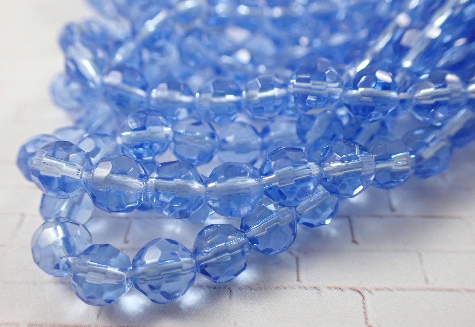 59 Pcs Light Blue Glass Beads Round Faceted Beads 6mm - Etsy