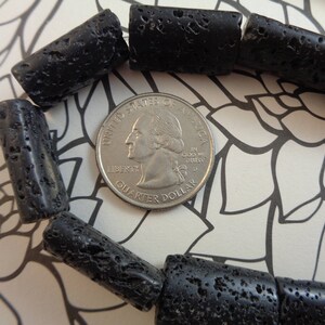 10 Jet Black Chunky Porous Rectangular Shaped Black Volcanic - Etsy