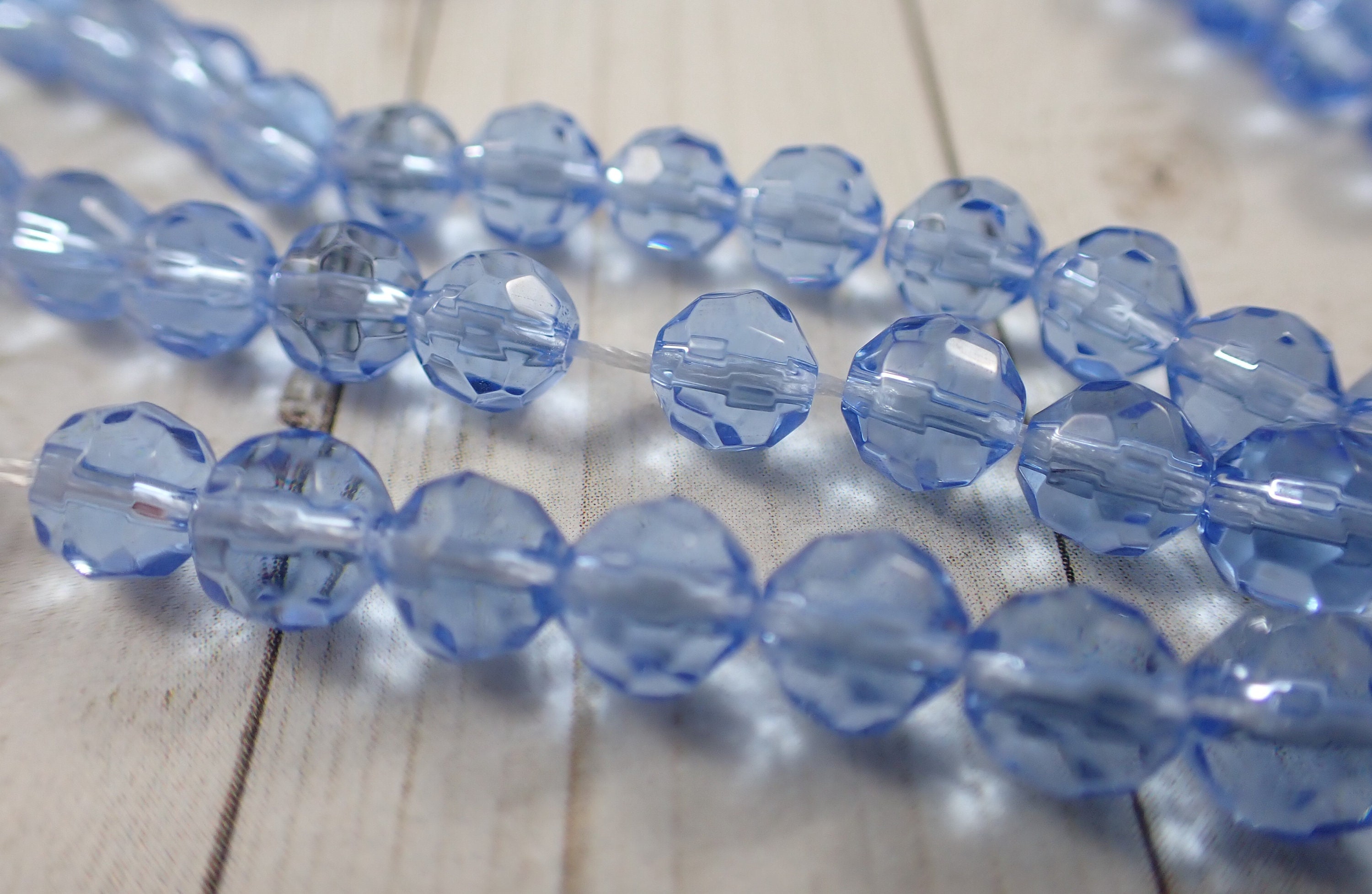 59 Pcs Light Blue Glass Beads Round Faceted Beads 6mm - Etsy