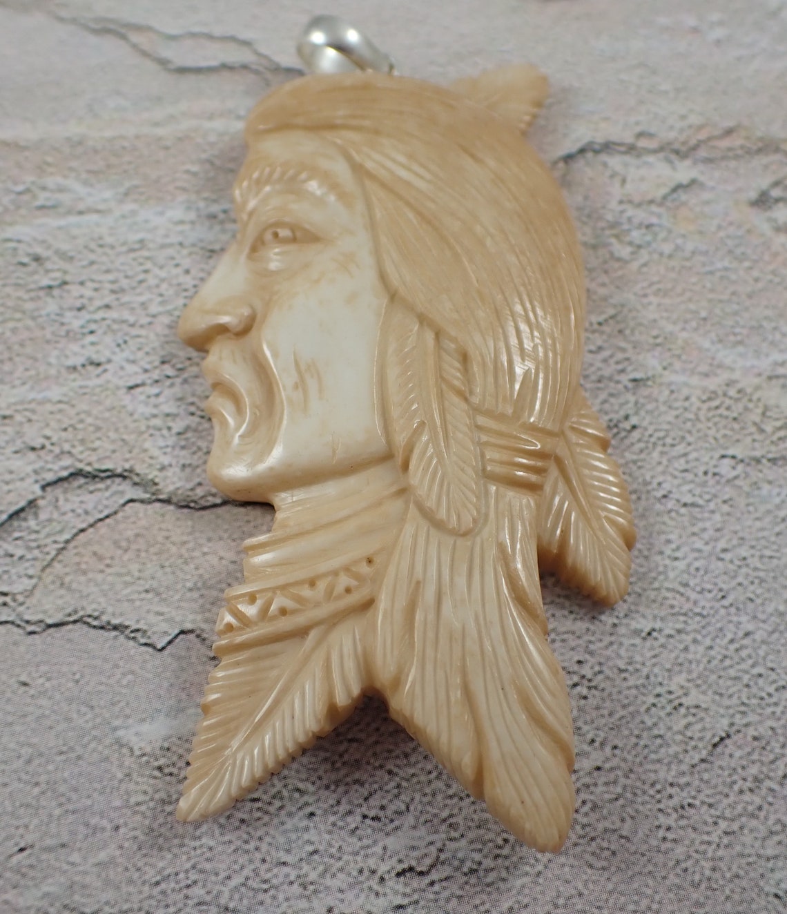 1 Piece Native American Bone Face Pendant Intricately Carved | Etsy