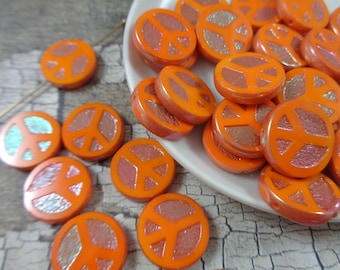 Orange Peace Sign | Etsy