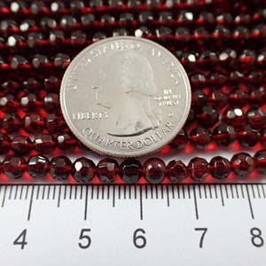 250 Pcs Dark Red Round Glass Beads Faceted Translucent Beads 4mm Clear ...