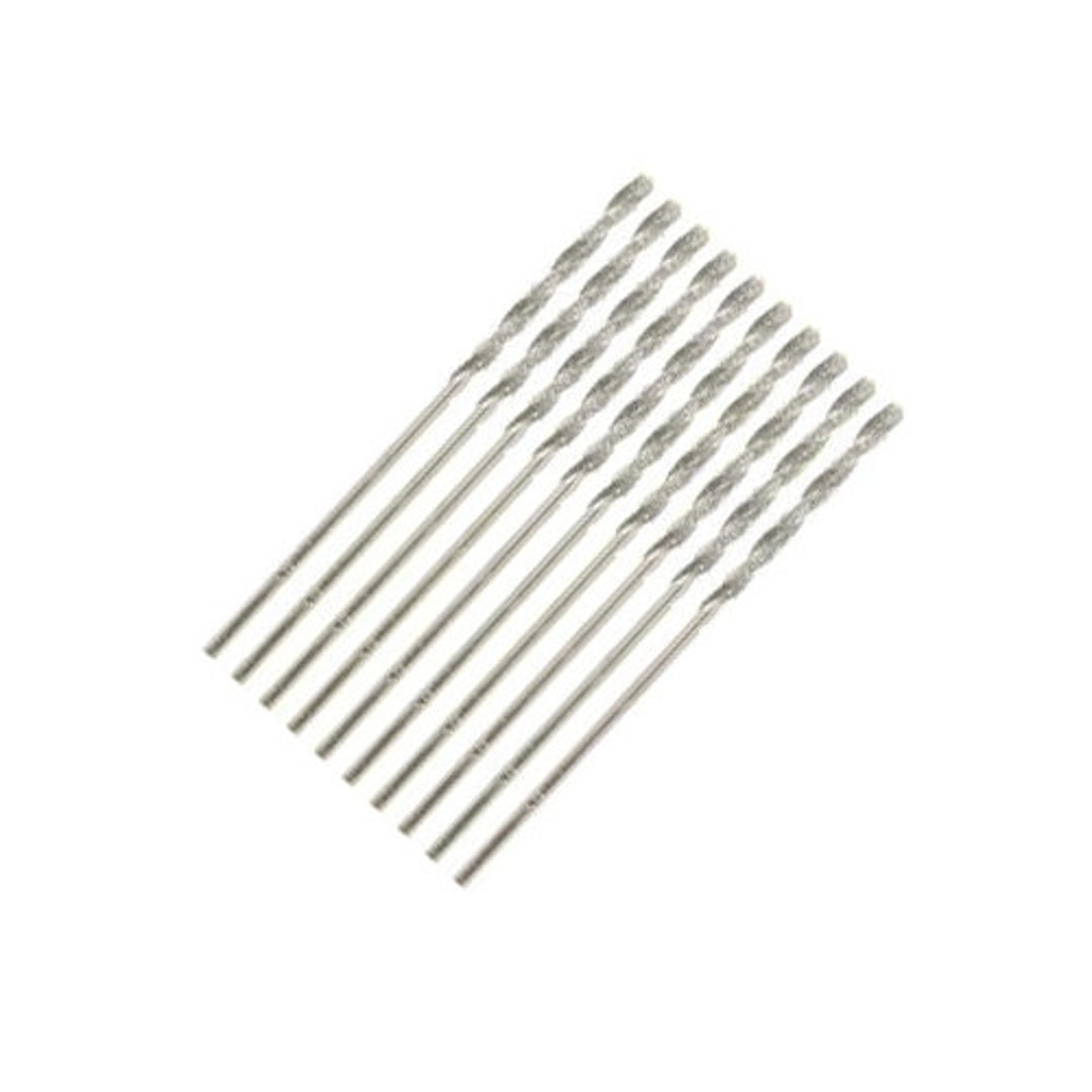 Set of 10 Diamond Coated Precision Drill Bits by Tooltreaux (shank: 1/ ...