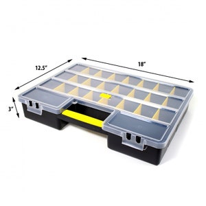 Universal Tool 26 Section Storage Organizer Tool Box With Adjustable ...