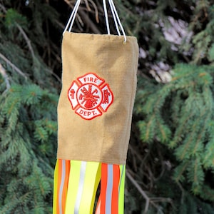 Firefighter Windsock From Turnout Gear Bunker Gear Wind Sock - Etsy