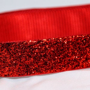 Sparkling Red Glittery Ribbon Dog Collar, Adjustable With Optional ...