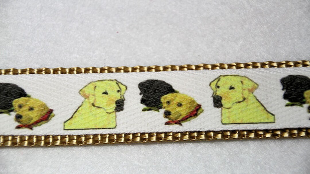 Yellow & Black Labrador Retriever Adjustible or Martingale Dog Collar ...