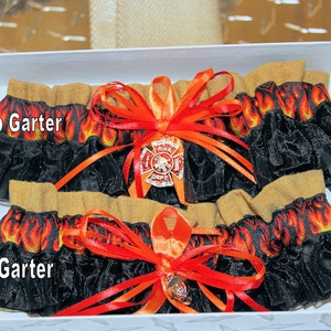 Firefighter Wedding Garters, "firefighter's Flame" Turnout Gear Garters ...
