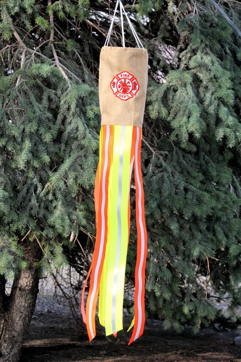 Firefighter Windsock From Turnout Gear Bunker Gear Wind Sock - Etsy