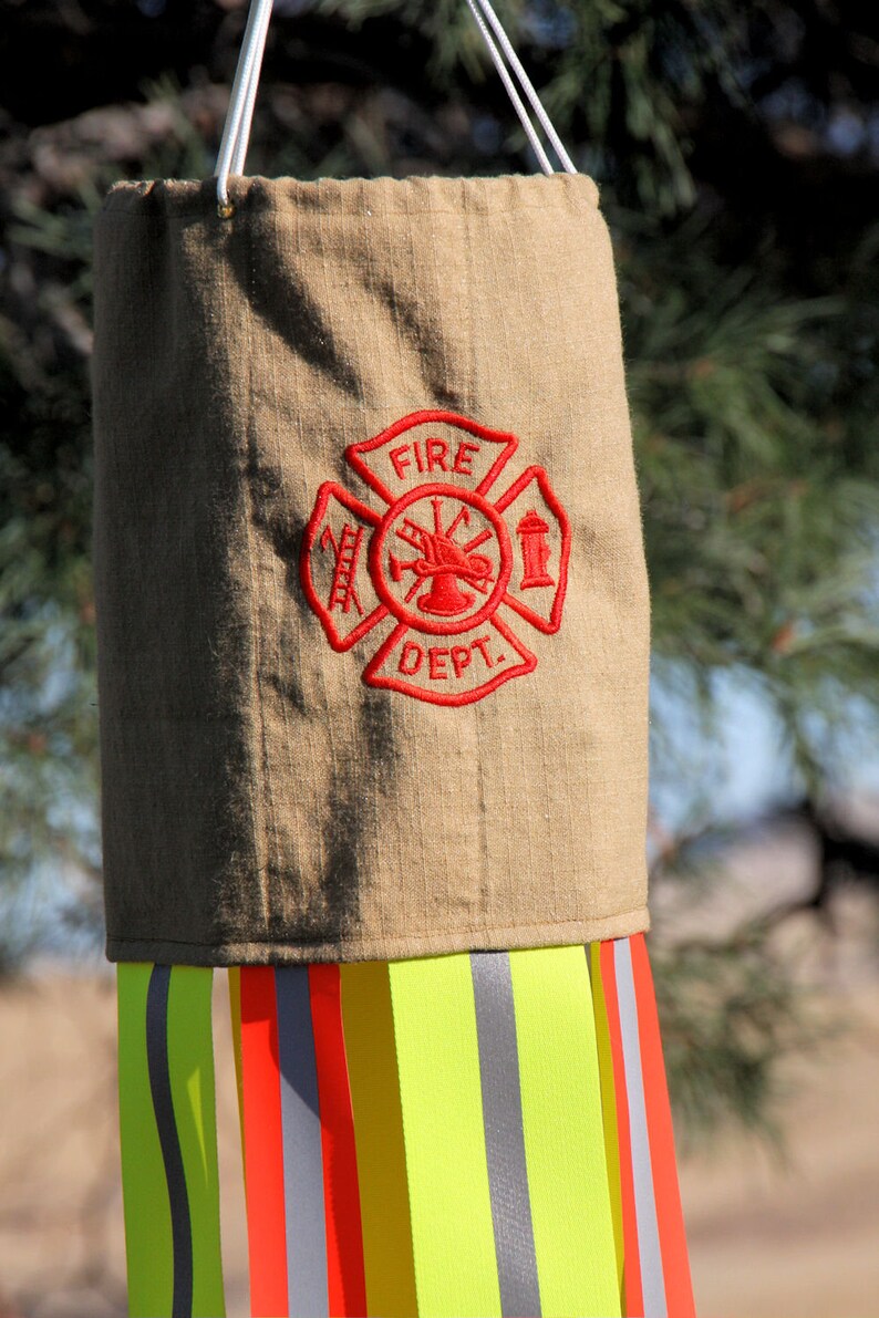 Firefighter Windsock From Turnout Gear Bunker Gear Wind Sock - Etsy