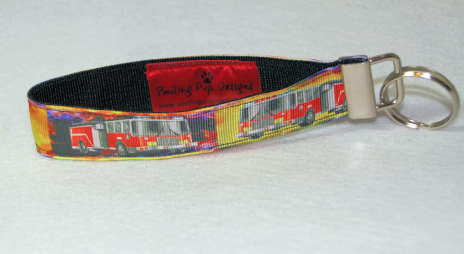 Dual Fire Engines Key Fob, Wristlet, Wrist Strap Key Chain - Etsy