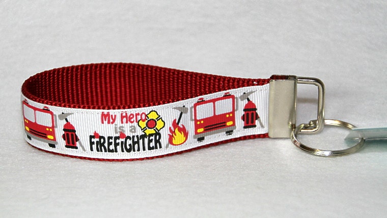 Firefighter Hero Key Fob, Wristlet, Wrist Strap Key Chain - Etsy