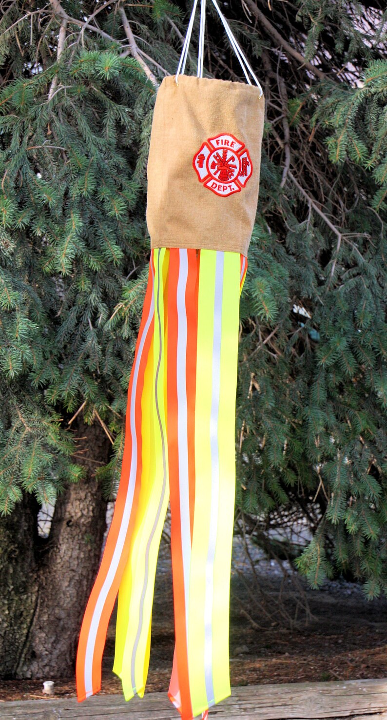 Firefighter Windsock From Turnout Gear Bunker Gear Wind Sock - Etsy