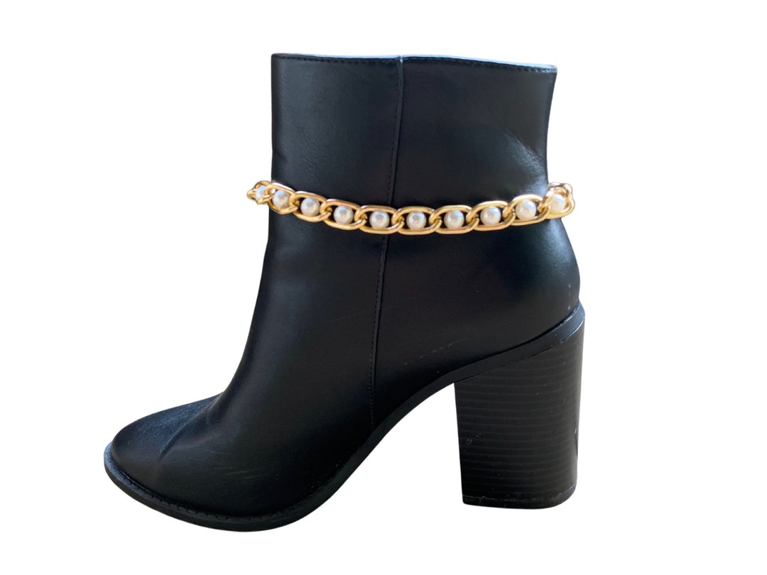 Boot Bracelet Pair | Boot Chain | Boot Accessories | Gold and Pearl ...