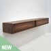 Solid White Oak Floating Media Console Cabinet, Entryway Table With ...