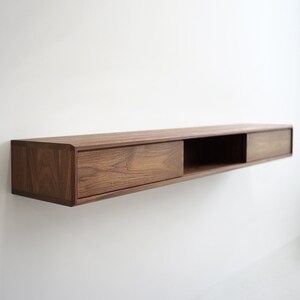 Walnut Floating Media Console - Etsy