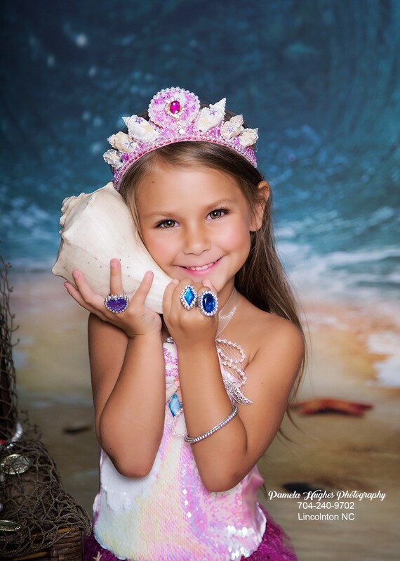 Mermaid Crown Pink Mermaid Crown Mermaid Costume Shell Crown - Etsy