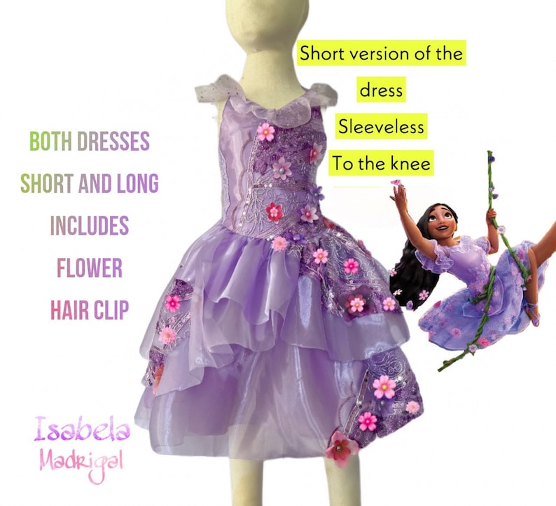 Isabela Encanto Girls Dress Isabella Madrigal Outfit Isabel - Etsy ...