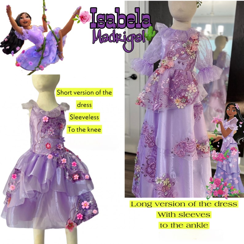 Isabela Encanto Girls Dress Isabella Madrigal Outfit Isabel - Etsy ...