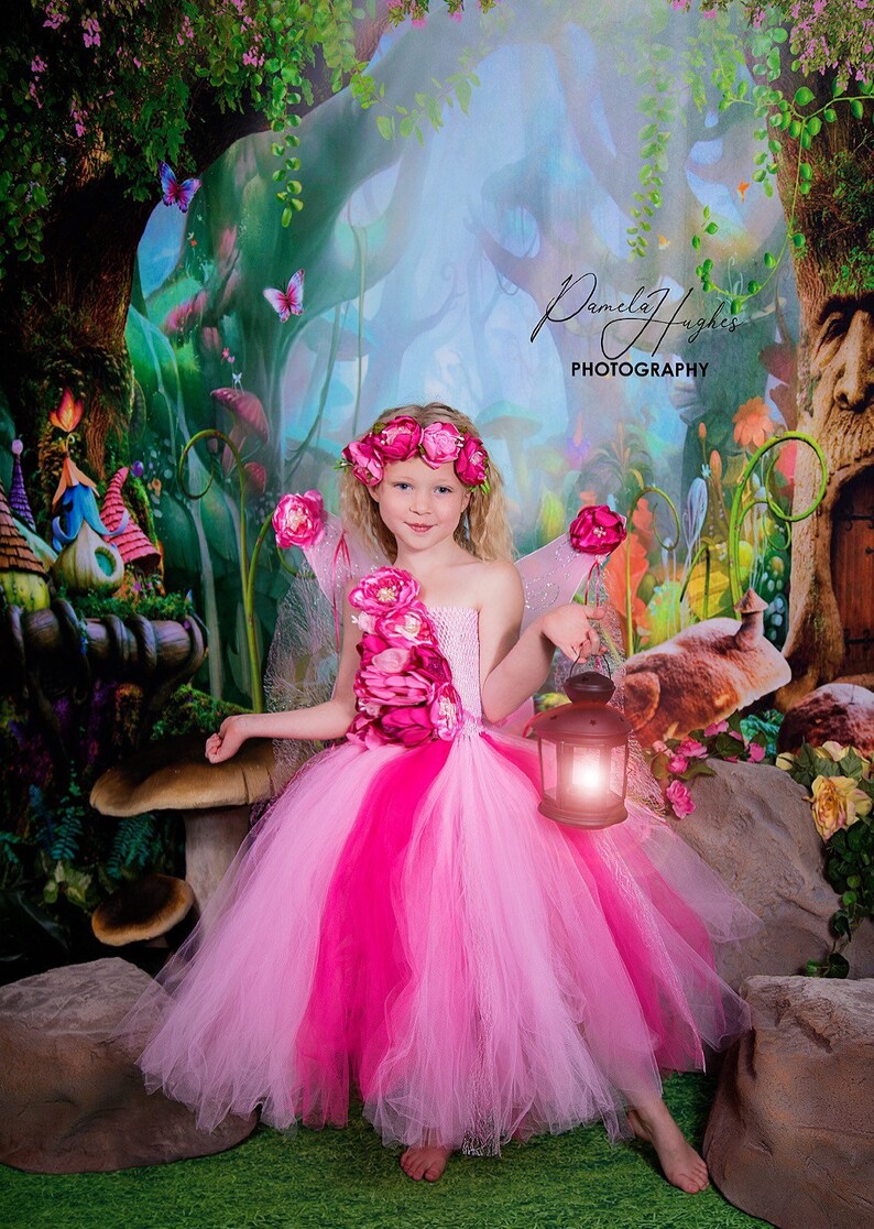 Fairytale dress fairy costume pink flower girl dress pink | Etsy