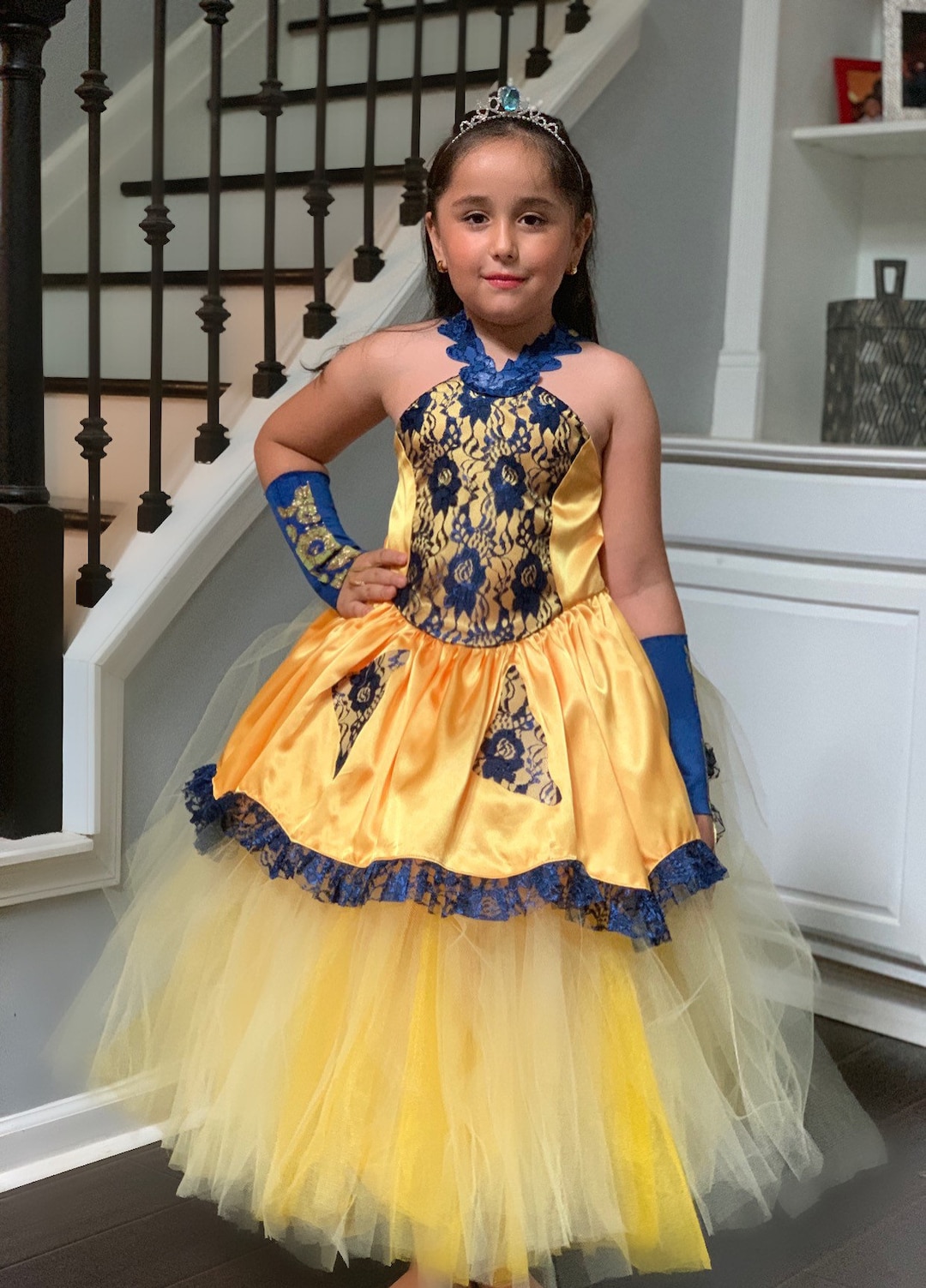 Descendants Girls Dress Costume Mal Descendants 2 Coronation Yellow ...