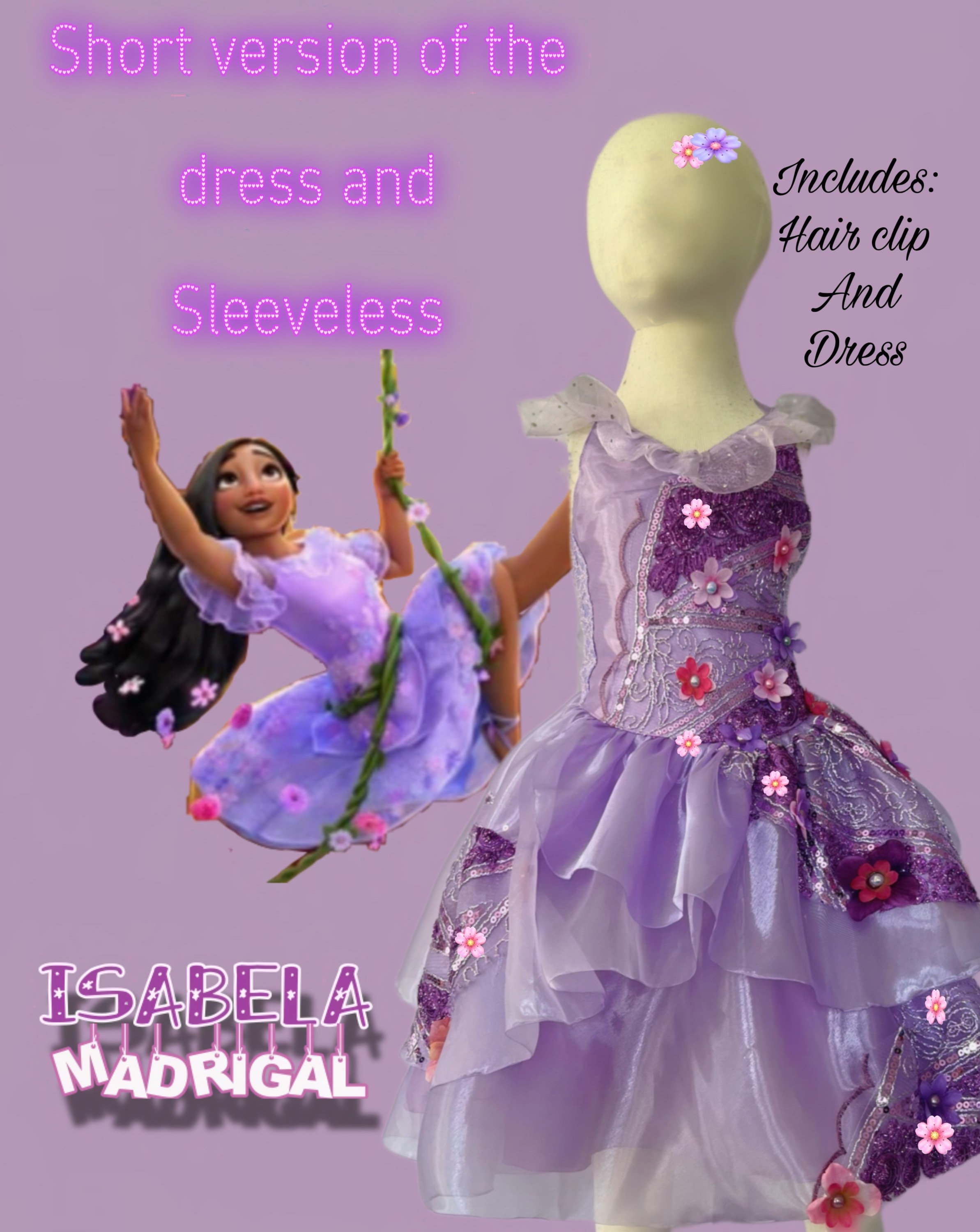 Isabela Encanto Girls Dress Isabella Madrigal Outfit Isabel - Etsy ...
