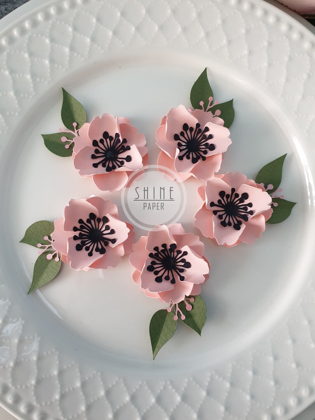 Set of 10 Small Paper Flowers, Pink Flowers, Handmade Paper Flowers ...