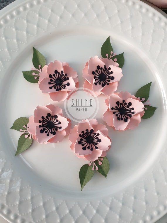 Set of 10 Small Paper Flowers Pink Flowers Handmade Paper - Etsy