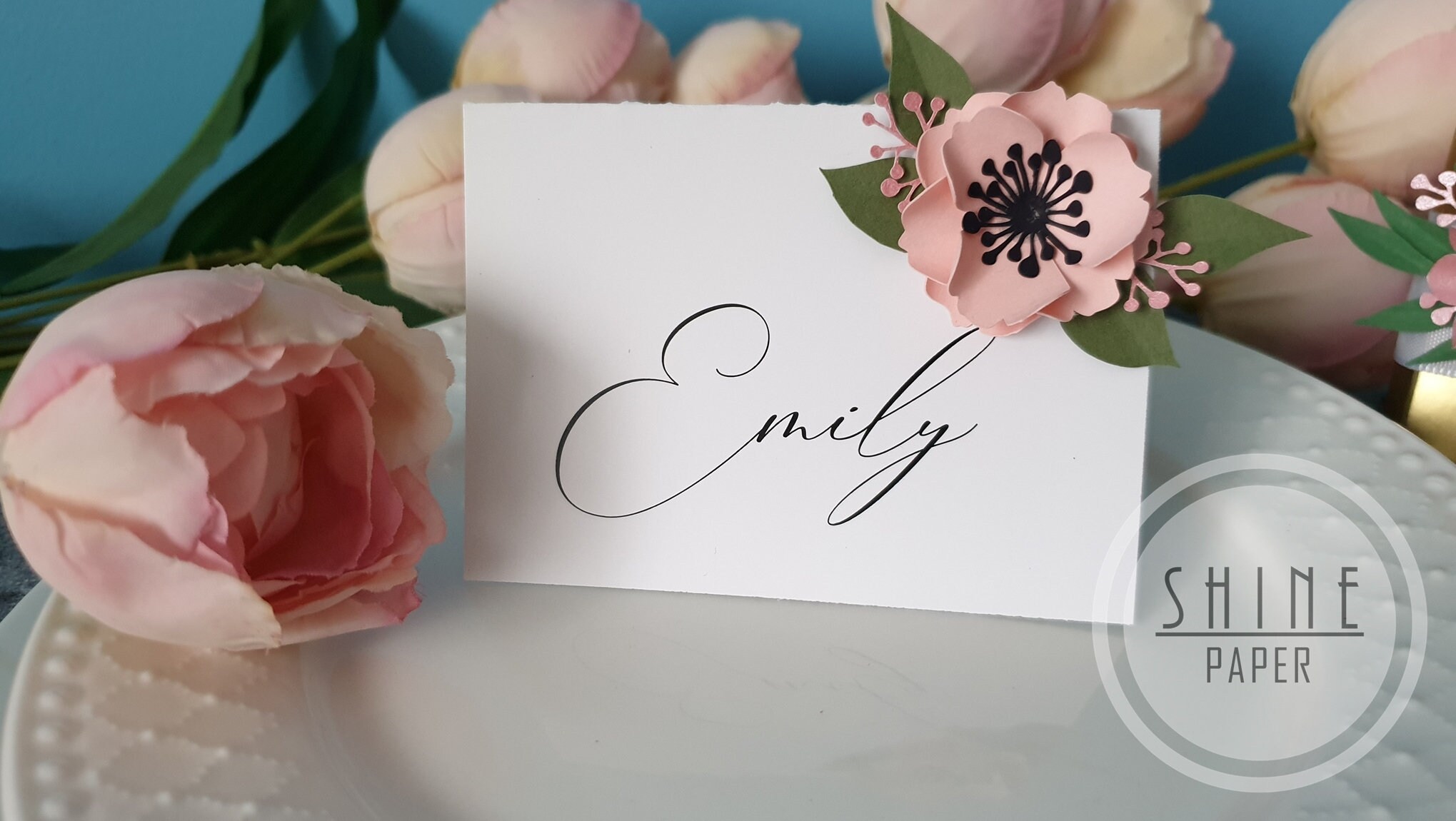 Set of 10 Small Paper Flowers, Pink Flowers, Handmade Paper Flowers ...